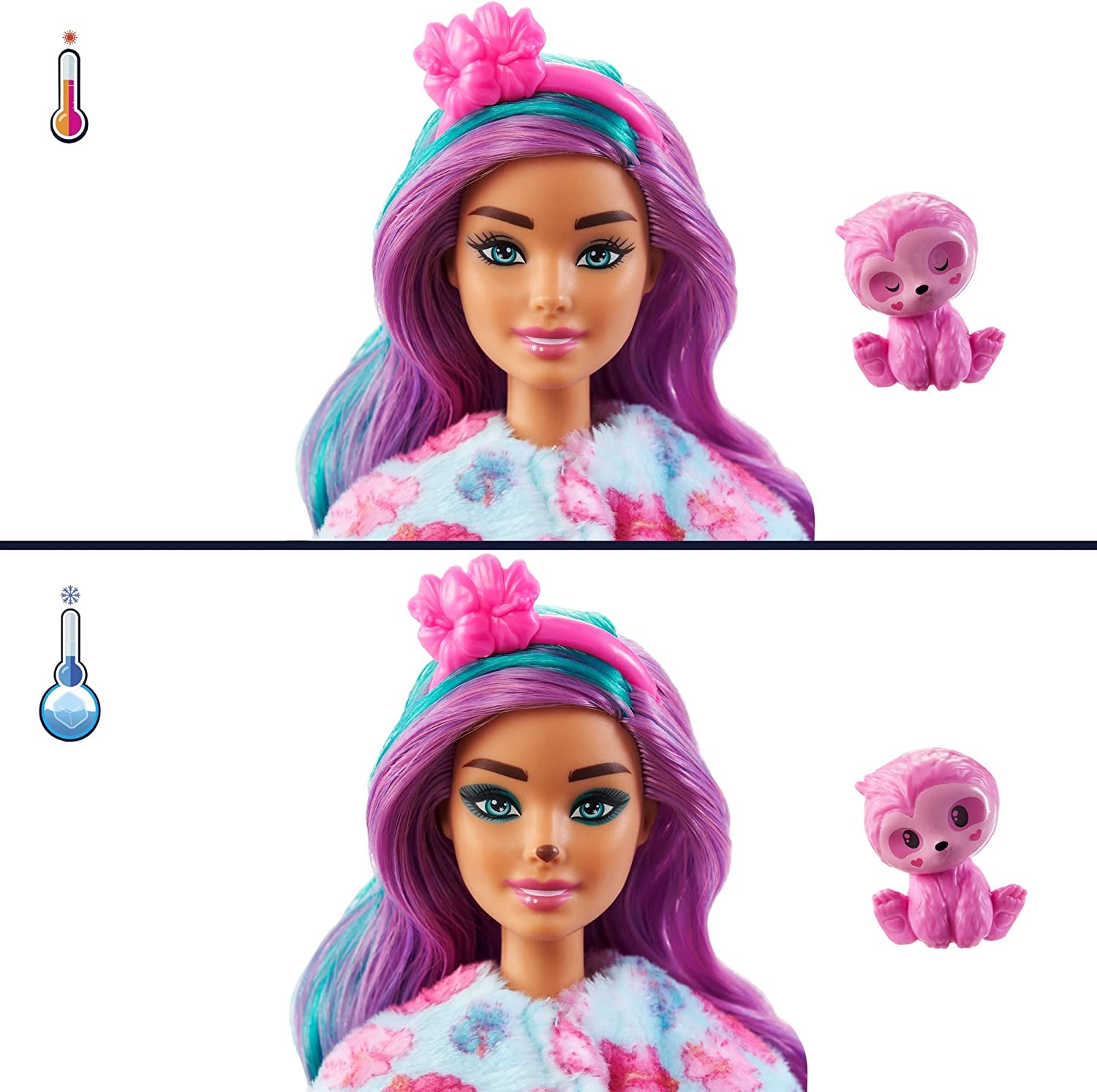 Barbie Cutie Reveal Doll Fantasy Series Sloth Plush Costume 10 ...