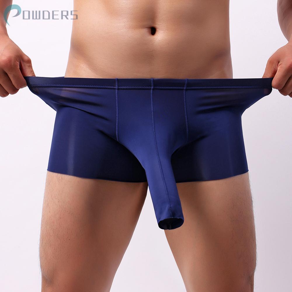 Men Boxer Briefs Elephant Nose Shorts Trunks Underpants Knickers Men y Ice Silk Lingerie ...