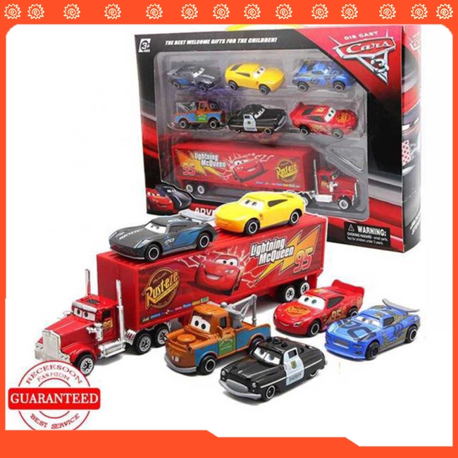 COD 7PCS Set Pixar Cars 2 McQueen Metal Toys Model Car Birthday Gift ...