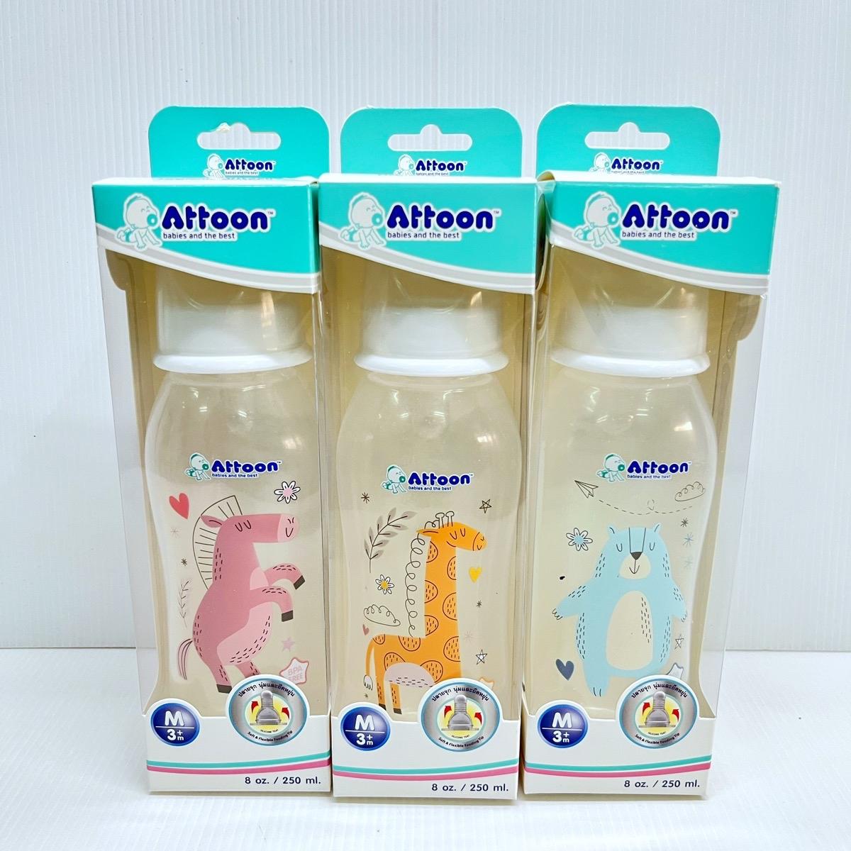 Attoon ขวดนม คอแคบ PP Hygienic รุ่น Springy ขนาด 2 4 8 ออนซ์ - Mom Baby Shopp - ThaiPick