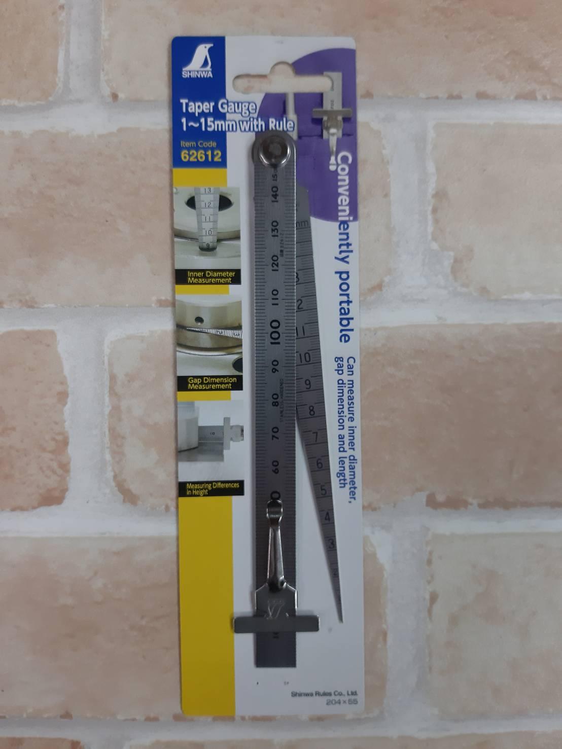 SHINWA Taper Gauge with ruler เตเปอร์เกจ พร้อม ไม้บรรทัด | Lazada.co.th