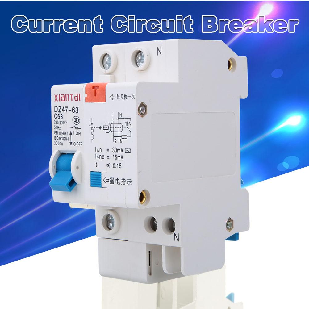 DZ47LE 1P+N 230V-400V 50HZ 60A 4KA C Type Residual Current Circuit Breaker - Joy Sound - ThaiPick
