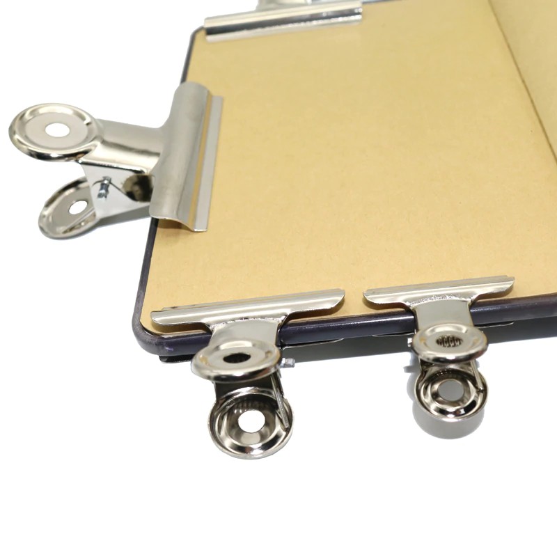 Round Metal Grip Clips Silver Bulldog Clip Ticket Stationery Bills Clip ...