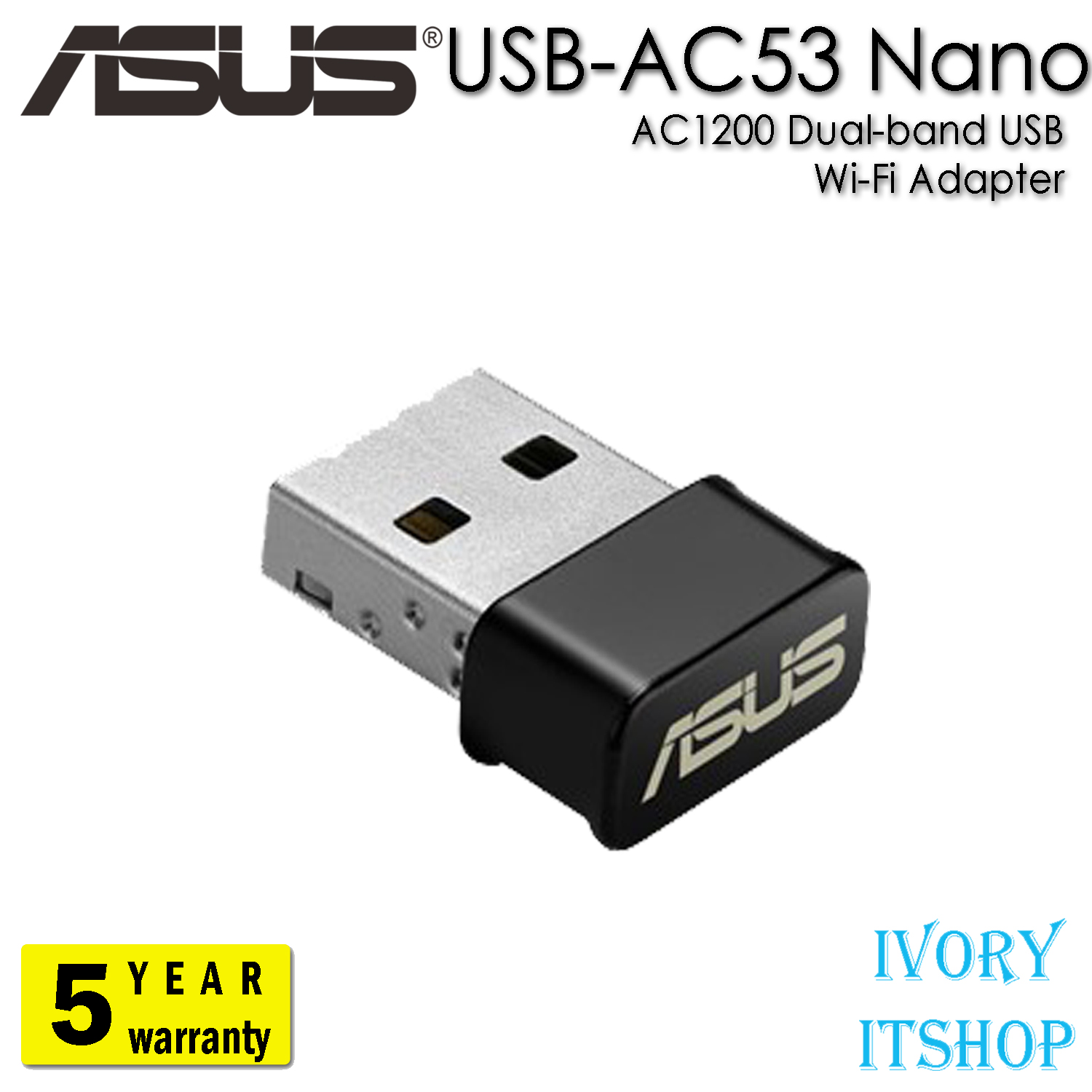 ASUS AC1200 Dual-band USB Wi-Fi Adapter USB-AC53 Nanoivoryitshop ...