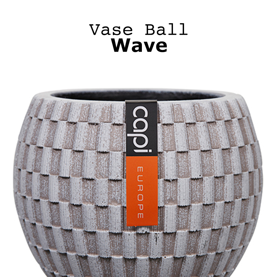 Vase Ball Wave (Size D 17 x H 14 cm) - กระถางต้นไม้ Modern แบรนด์ Capi ...