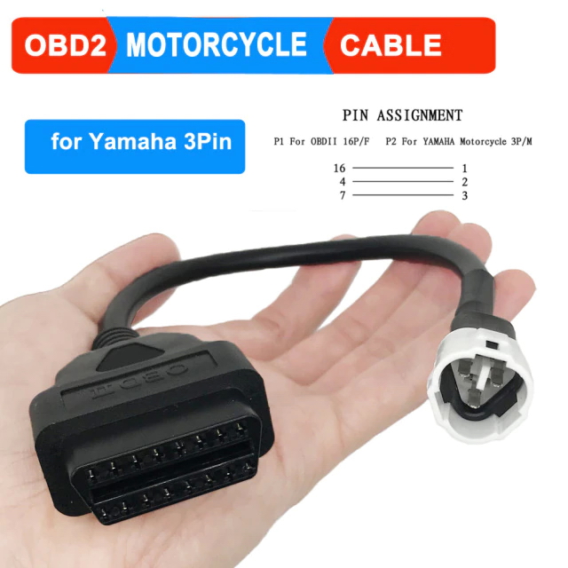 OBD2 Cable Adapter for Motorcycle สายแปลง สายOBD2 สำหรับอ่านค่า สแกน ...
