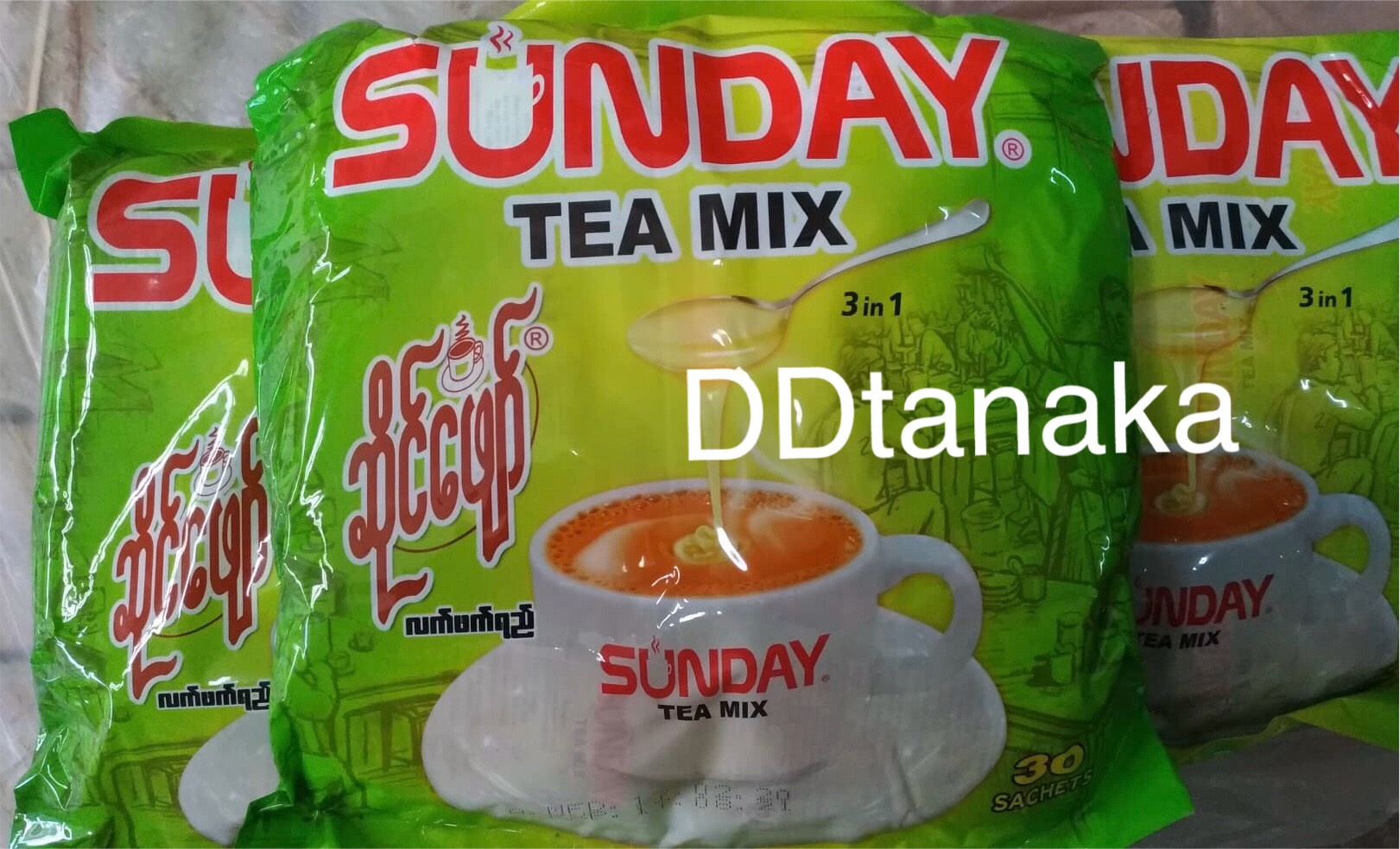 (มีเก็บปลายทาง) ชาพม่า ชานมพม่า Sunday tea mix 3 in 1 (ห่อสีเขียว ...
