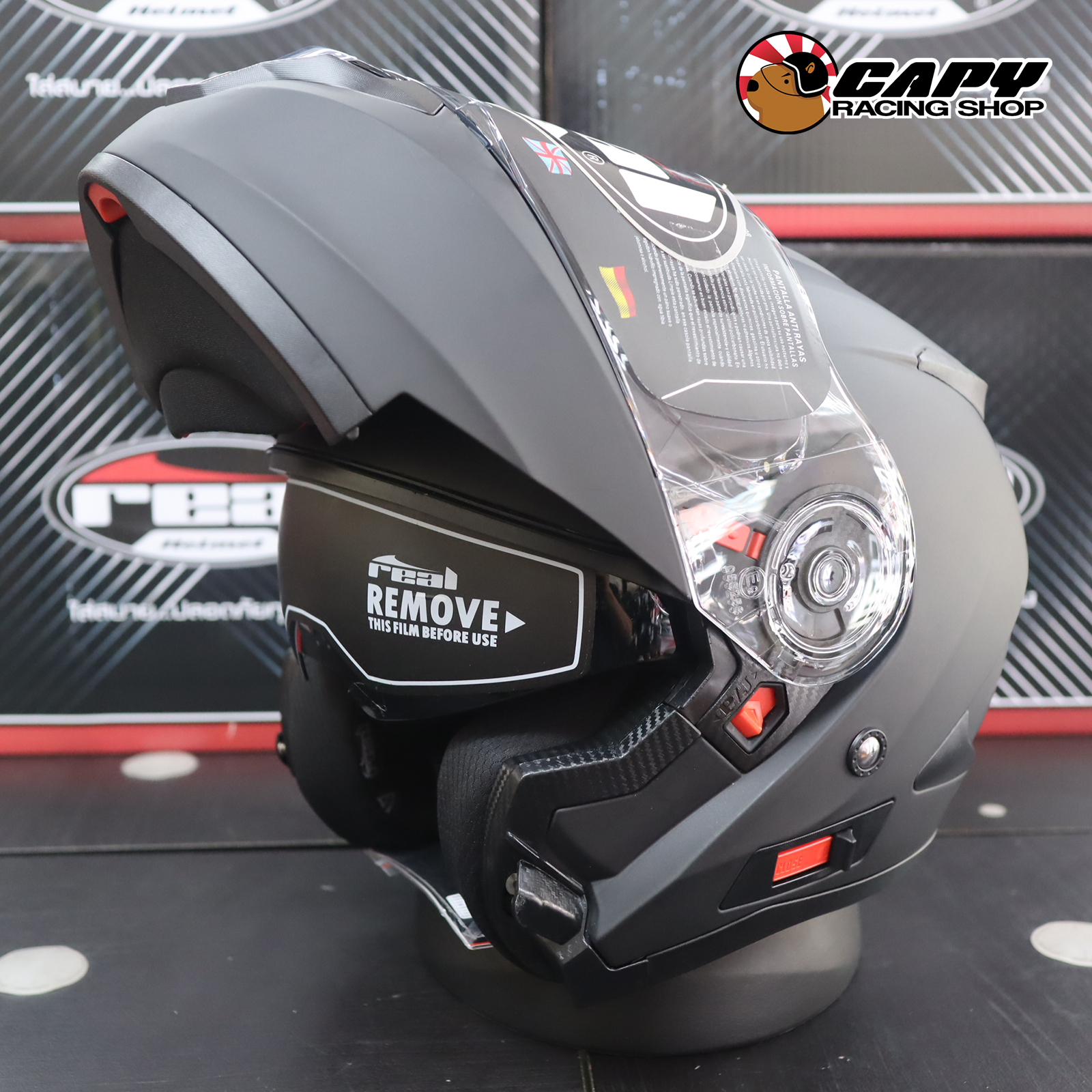 ⭐⭐⭐⭐⭐REAL helmet หมวกกันน็อค Real Storm สี ดำด้าน NEW Model 2021 (Big ...