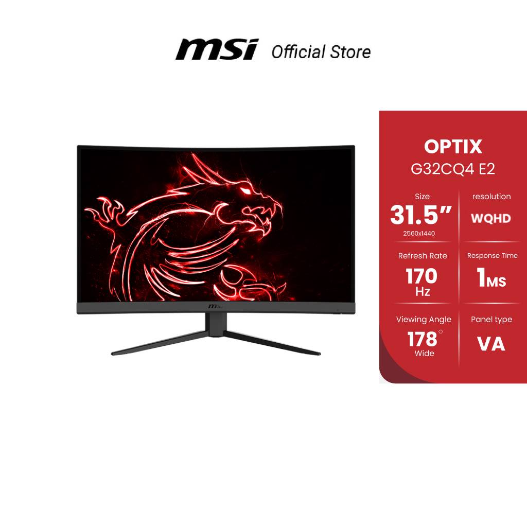 MSI OPTIX G32CQ4 E2 CURVED GAMING MONITOR 31.5" WQHD,VA 170Hz 1ms (จอ ...