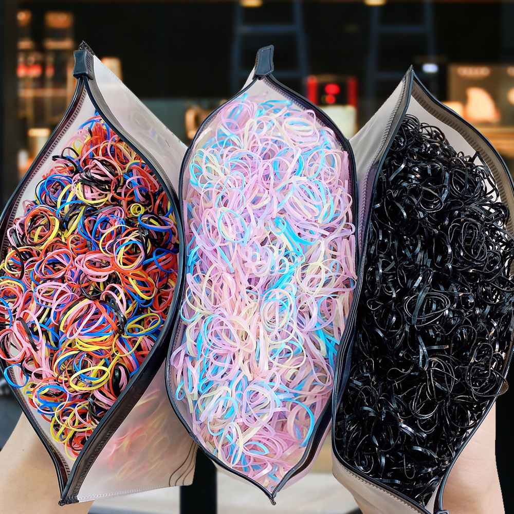 2000PcsPack Colorful Small Disposable Hair Bands Scrunchie Girls ...