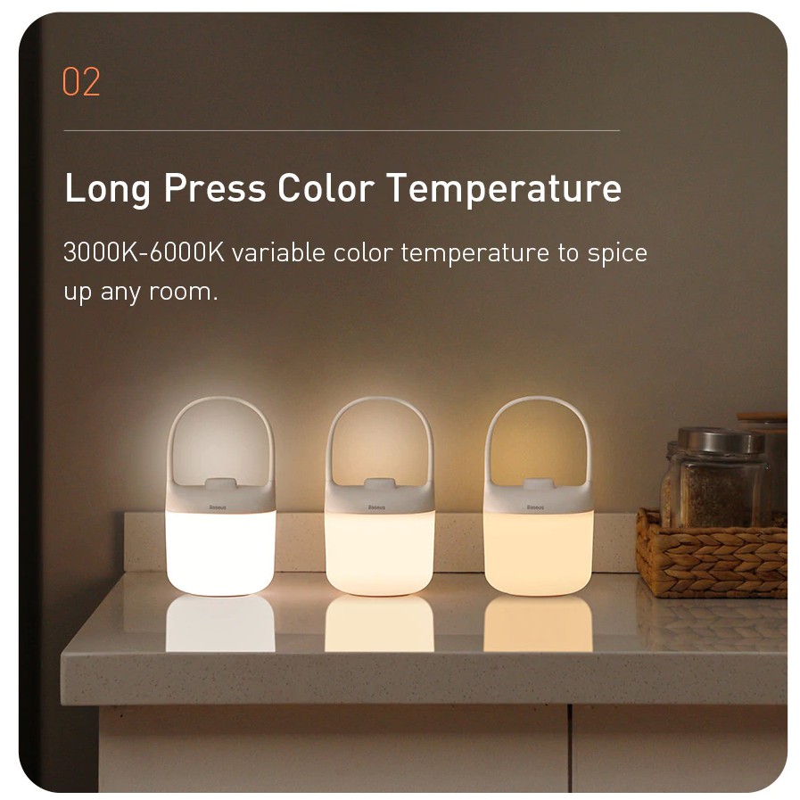 Baseus DGYB-02 โคมไฟตกแต่งห้อง ขนาดเล็ก Moon-white Series Knob Stepless ...