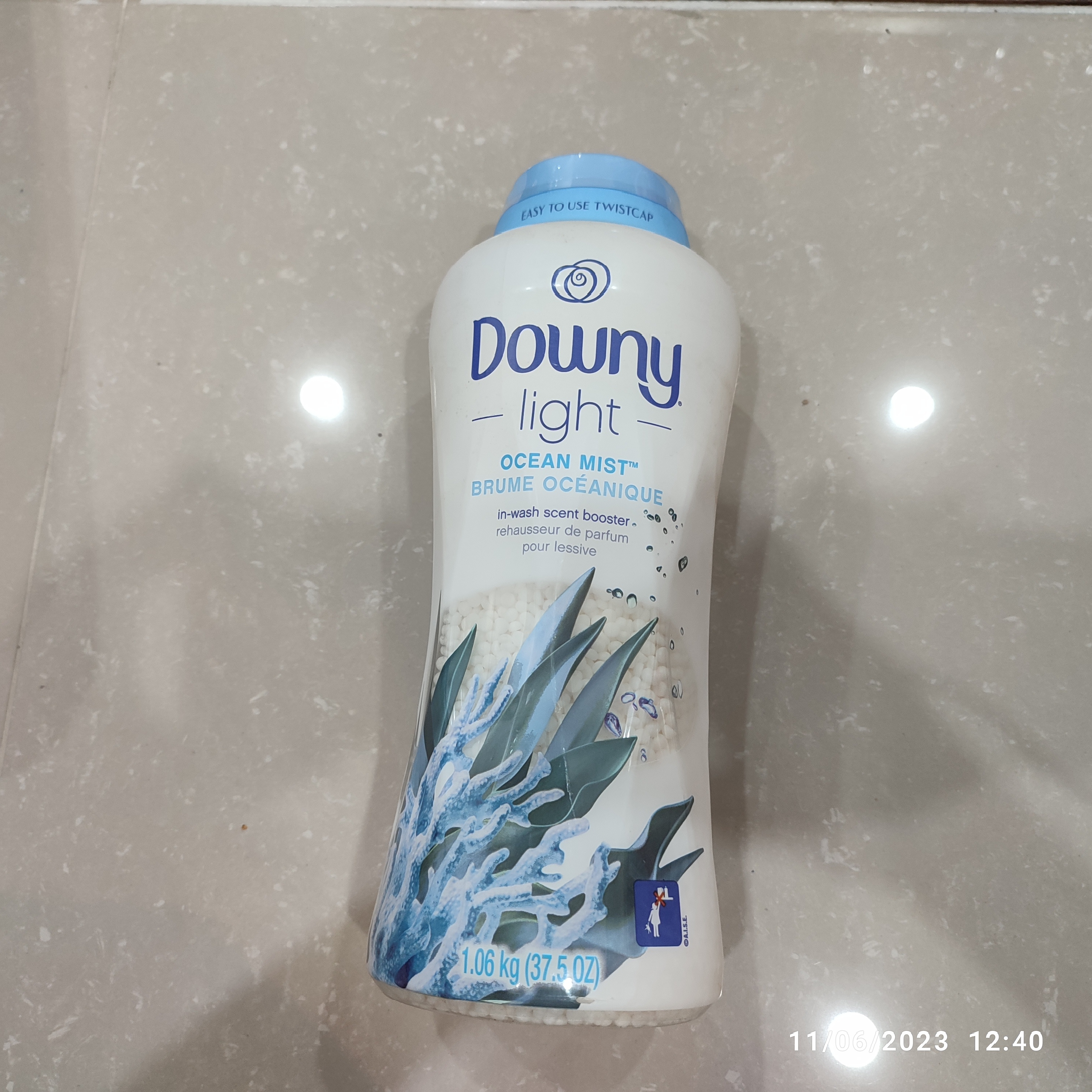 Downy Light Laundry Scent Booster Beads for Washer Ocean Mist with No Heavy Perfumes Use with ...
