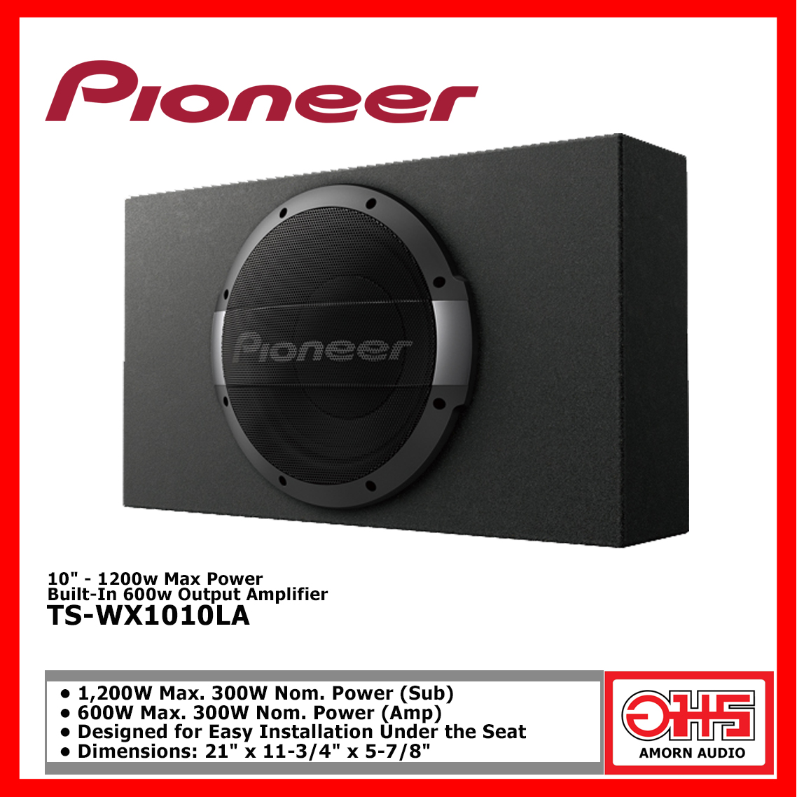 PIONEER TS-WX1010LA ตู้ซับสำเร็จรูป ดอกซับวูเฟอร์ขนาด 10" - 1200w Max Power, มีเพาเวอร์แอมป์ใน ...