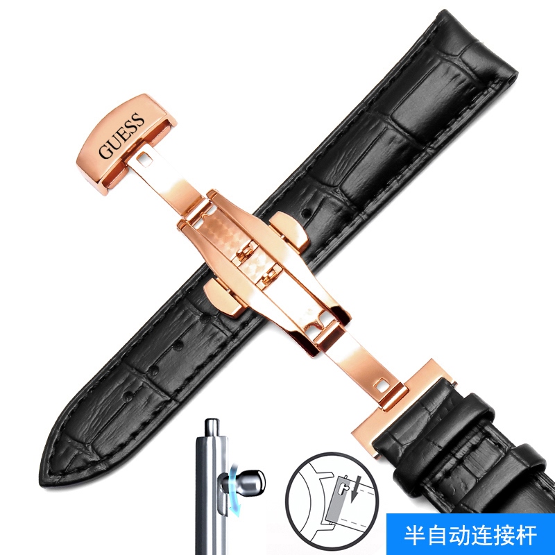 GUESS watch strap leather ms male pin buckle hook scales general ...