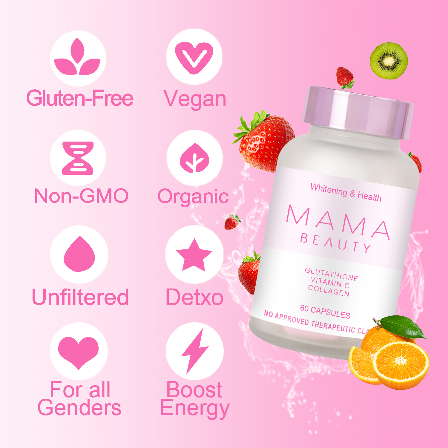 Mama Beauty Vitamins แคปซูลไวท์เทนนิ่งผสมกลูตาไธโอน วิตามินซี คอลลาเจน ...