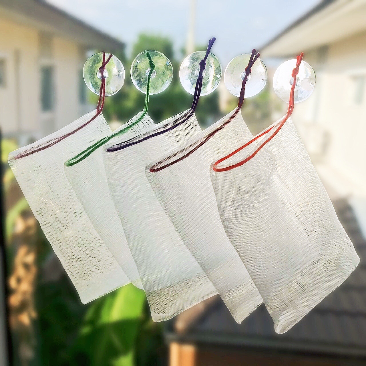 PAWAWA ไซส์ใหญ่ ถุงตีฟองสบู่ พร้อมตัวดูด ผ้าไนล่อน 2ชั้น คละสี สุ่มสี ...