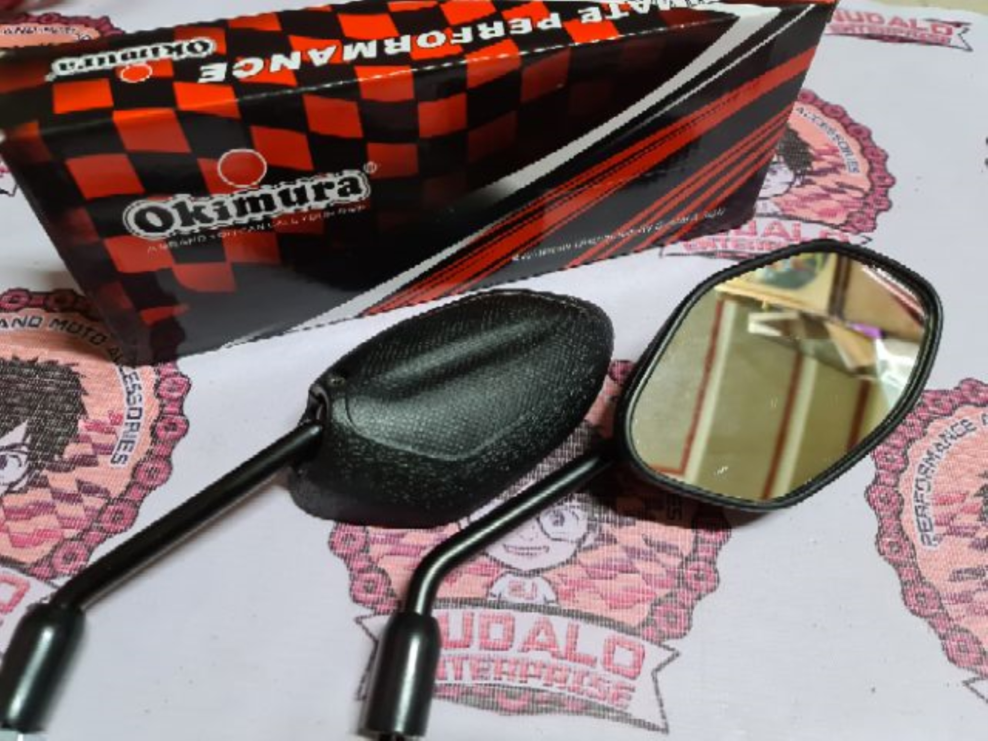 Okimura Stock Side Mirror for RS150/GTR150/CLICK150 125/WAVE 125 100 ...