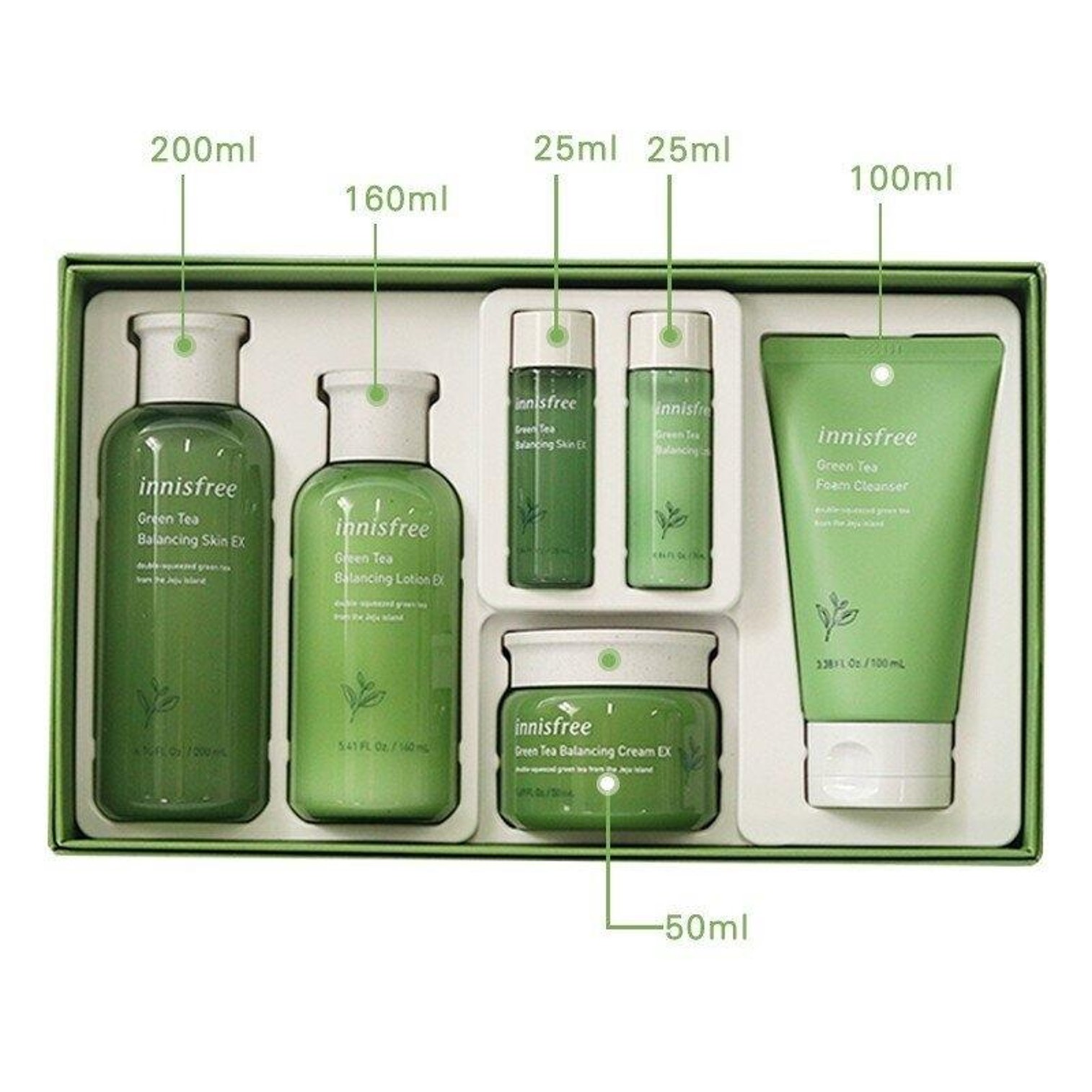 Innisfree Green Tea Balancing Skin Care Trio Set Ex (6 Pieces) ชุด ...