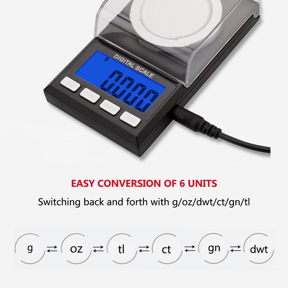 1PCS 100g Electronic Scales High Precision 0.001g Digital Jewelry Scale LCD Diamond Lab Weight ...