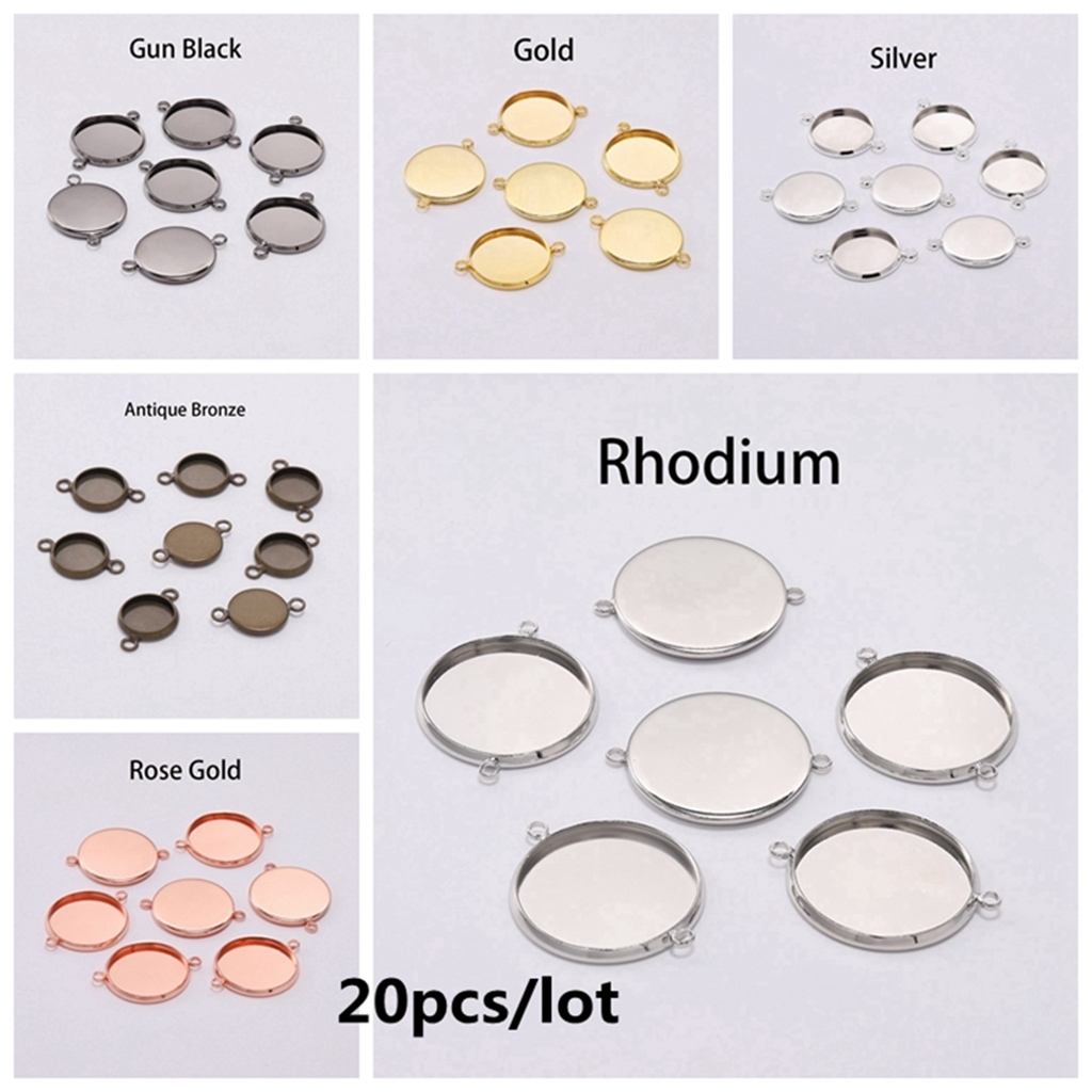10 20Pcs/Lot 10 25mm Cabochon Base Tray Bezels Bracelet DIY Accessories ...