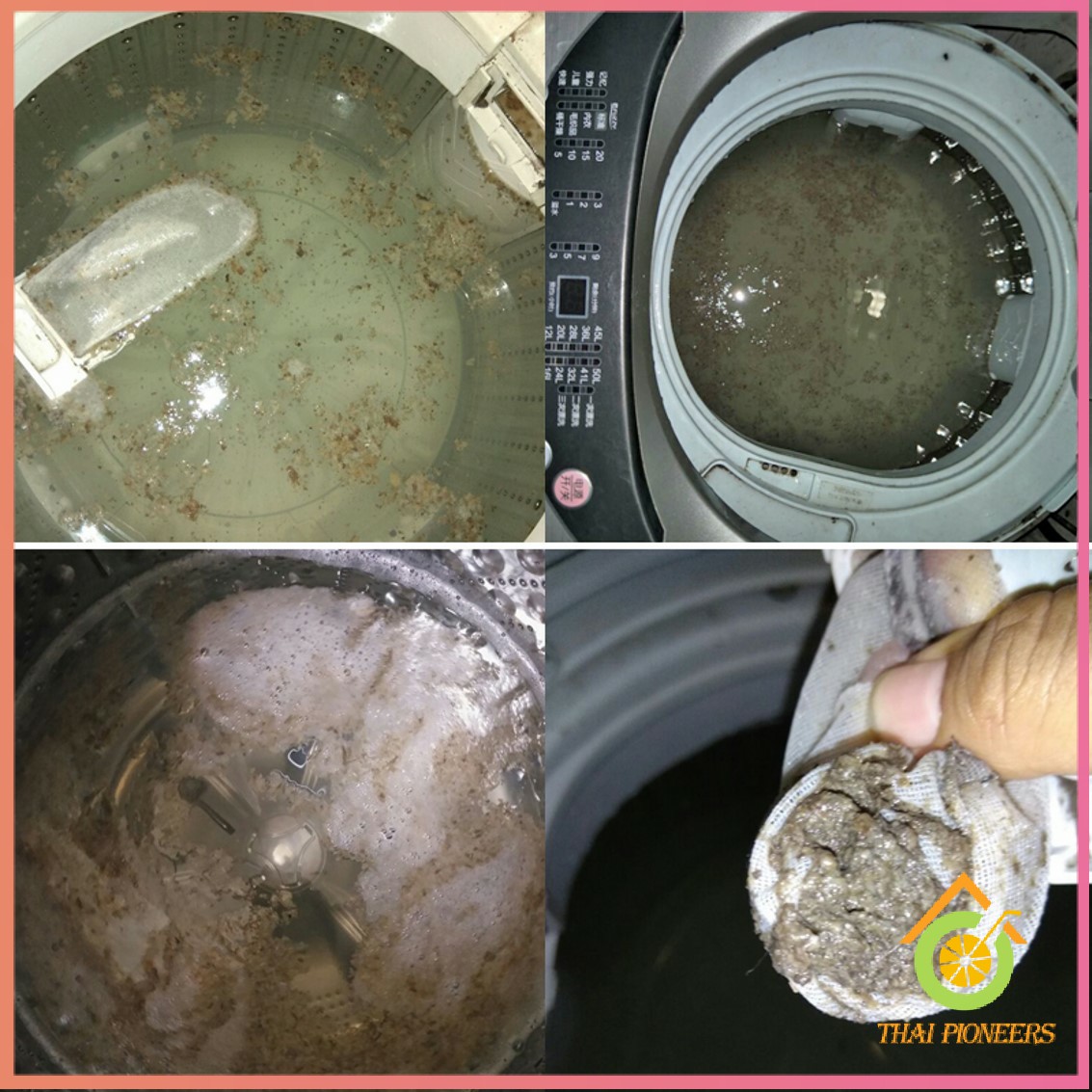 Thai Pioneers ผงทำความสะอาดเครื่องซักผ้า ผงล้างเครื่องซักผ้า Washing ...