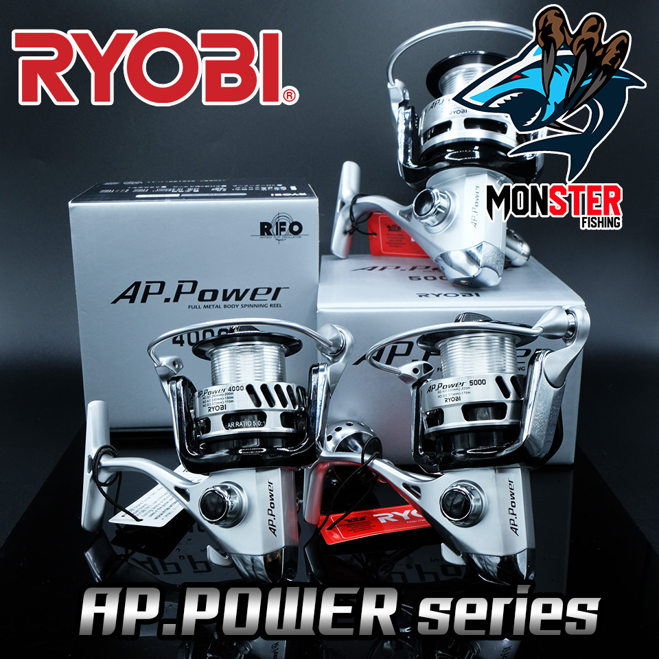รอกสปินนิ่งเรียวบิ RYOBI AP.POWER 400050006000800010000 ( BLACK SILVER ...