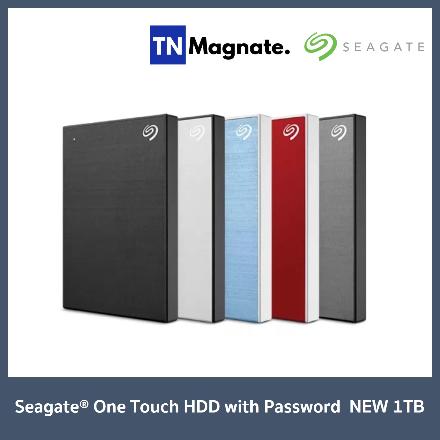 2 TB PORTABLE HDD ฮาร์ดดิสก์พกพา SEAGATE ONE TOUCH WITH PASSWORD SILVER ...
