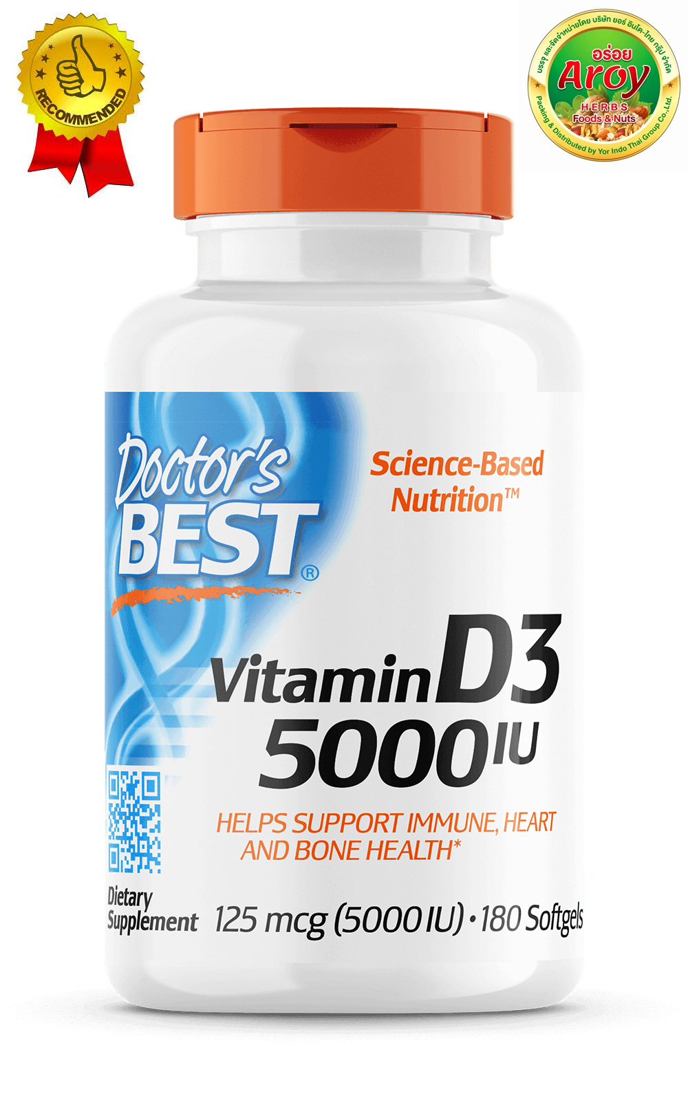 Doctor’s Best Vitamin D3 5000 IU ด๊อกเตอร์เบสท์ วิตามินดี 3 5000 IU 360 ...