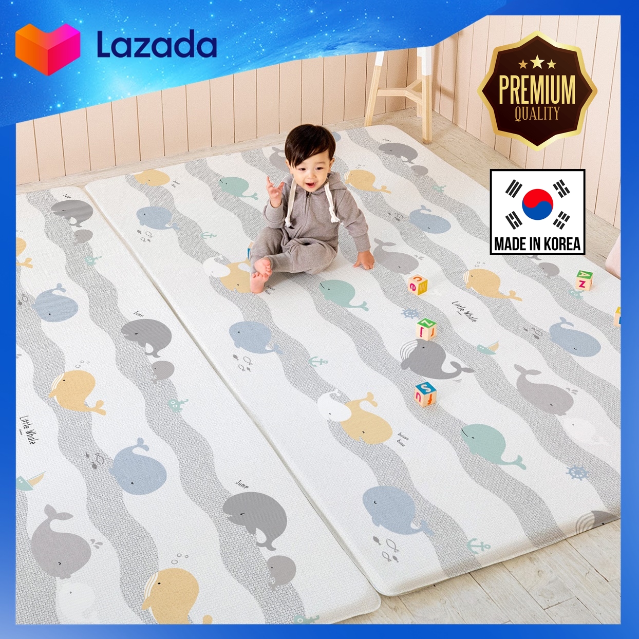 Parklon แผ่นรองคลานเกาหลี รุ่น Pure Bubble Mat ขนาด 140x210 หนา 4cm ลาย ...