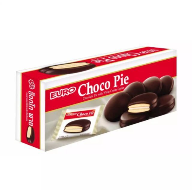 EURO Choco Pie ยูโร่ ช็อกโก พาย รส ช็อกโกแลต ขนาด 26G บรรจุ 6ซอง และ ...
