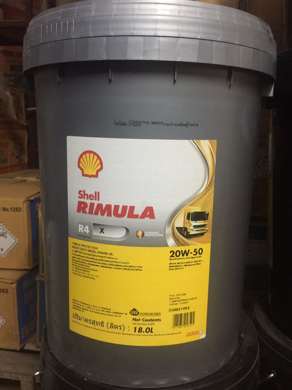 Shell 15W-40 Rimula R4X 15W-40 18Ltrs.API CI-4 น้ำมันเครื่องเชลล์ ริมู ...