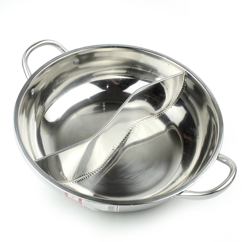 Telecorsa หม้อสุกกี้ หม้อชาบู 2 ช่อง ขนาด 28ซม. รุ่น Hot-pot-2-Boiling-pot-stainless-steel-05h ...
