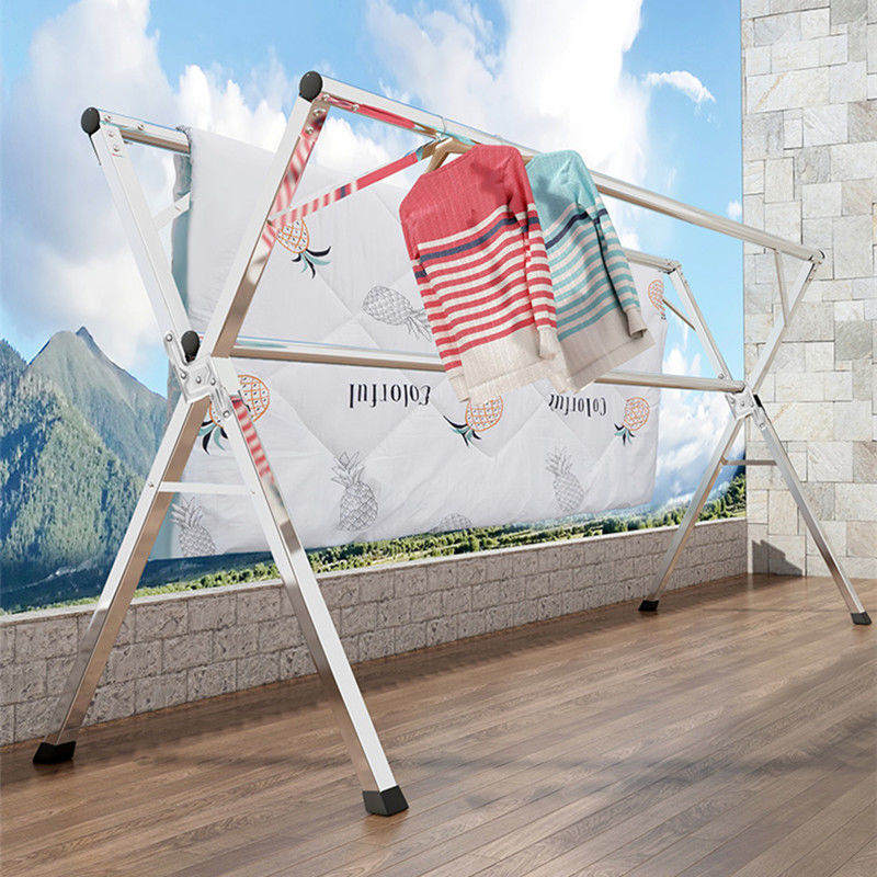 【In stock】Stainless steel drying rack indoor and outdoor floor folding ...