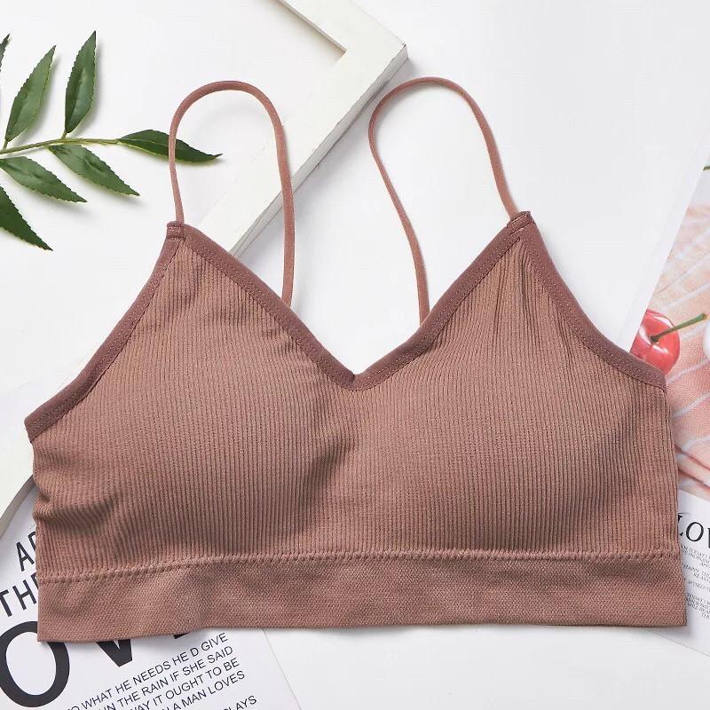 Angle Bra (N154) สายเดี่ยวผ้าร่อง ผ้าคอตตอนนิ่ม ฟองน้ำในตัว - Angle Bra ...