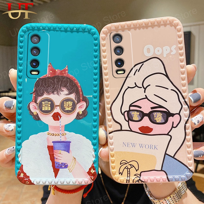 การ์ตูนต้นฉบับหมีสาวเคสโทรศัพท์สำหรับ VIVO Y20 Y20S Y20i Y20SG Y12S ...