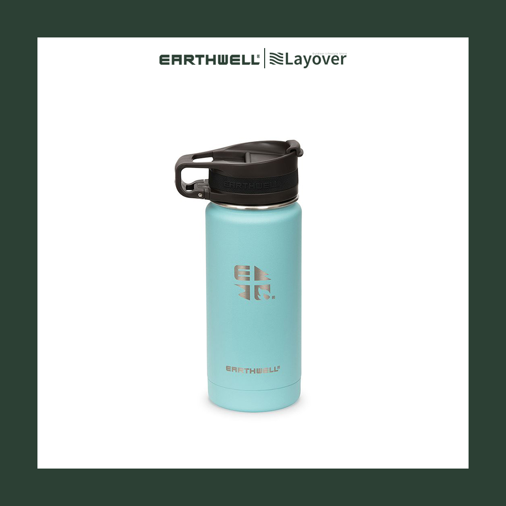 EARTHWELL แก้วน้ำ รุ่น 16OZ VACUUM BOTTLE AQUA BLUE - ROASTER LOOP CAP ...