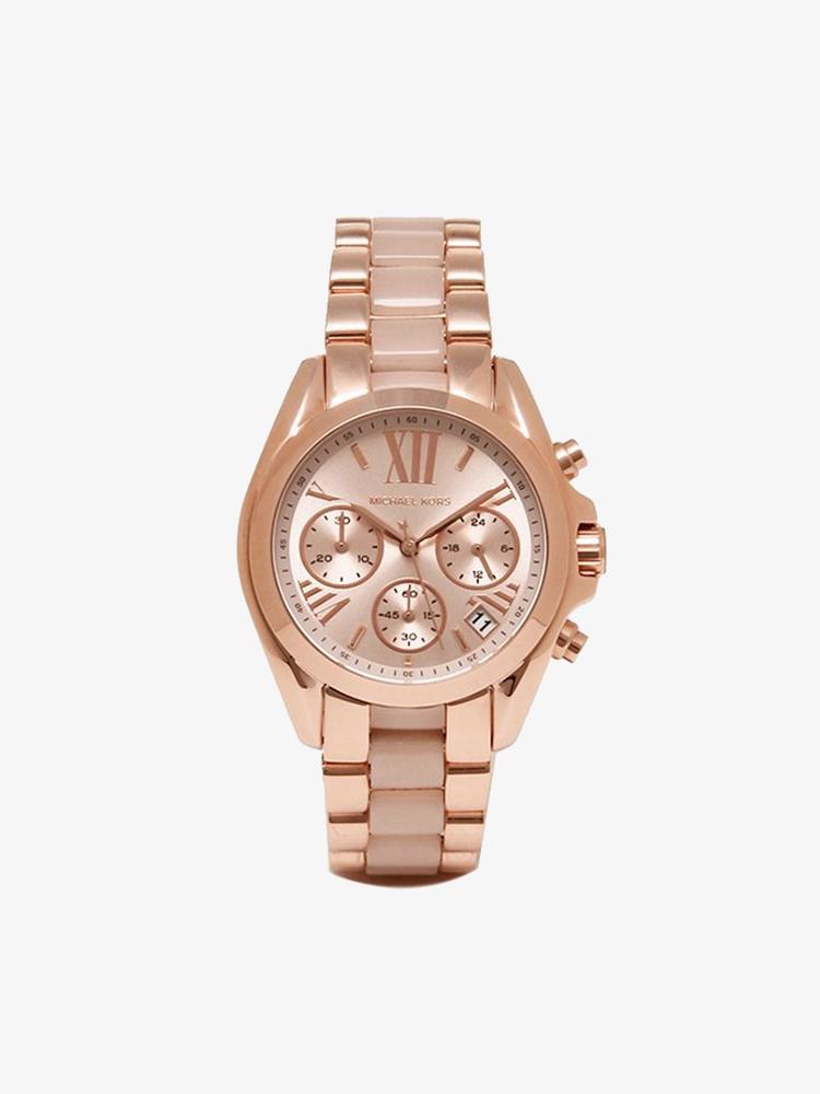 นาฬิกาข้อมือผู้หญิง Michael Kors Mini Bradshaw Chronograph Rose Gold ...