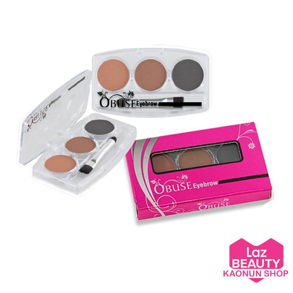 เขียนคิ้วฝุ่นตลับ 3 เฉดสี Obuse Eyebrow 6g โอบิวซ์ อายโบร | Lazada.co.th