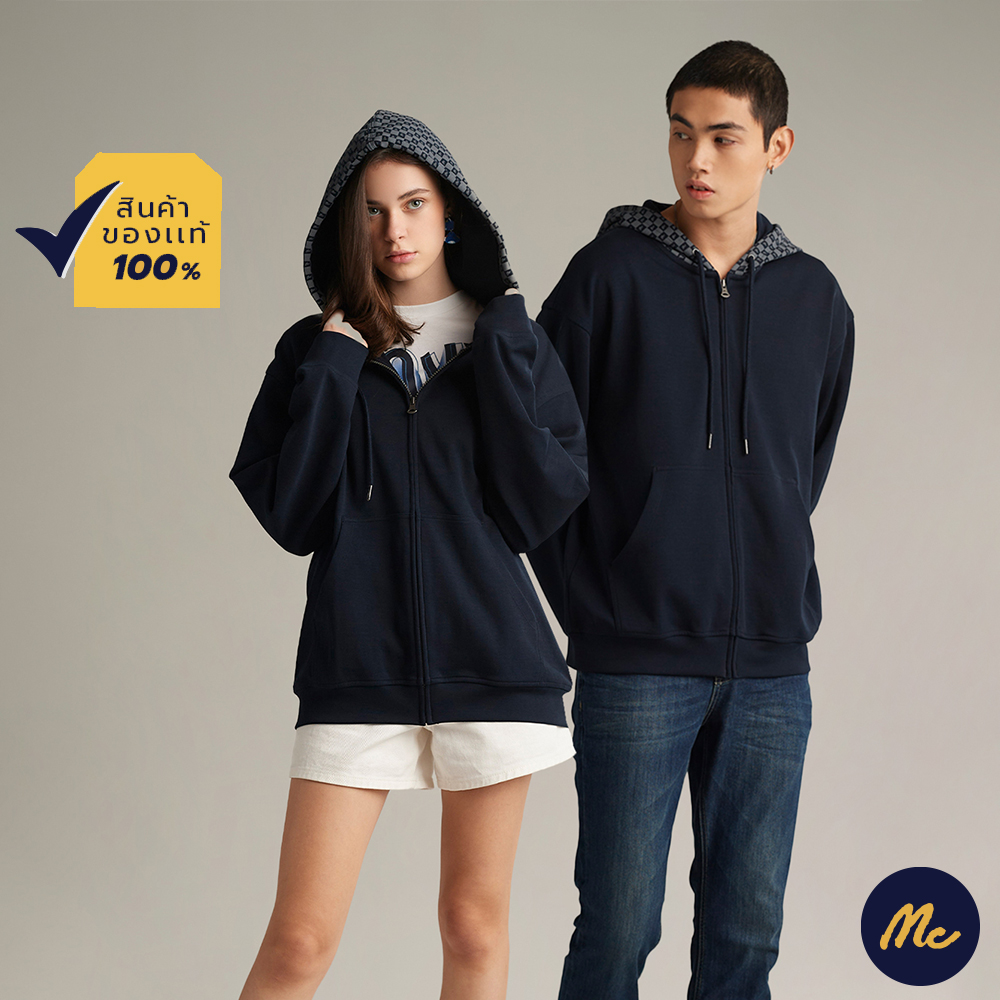 Mc Jeans เสื้อกันหนาว ฮู้ดดี้ Unisex สีกรมท่า MJHP181 | Lazada.co.th