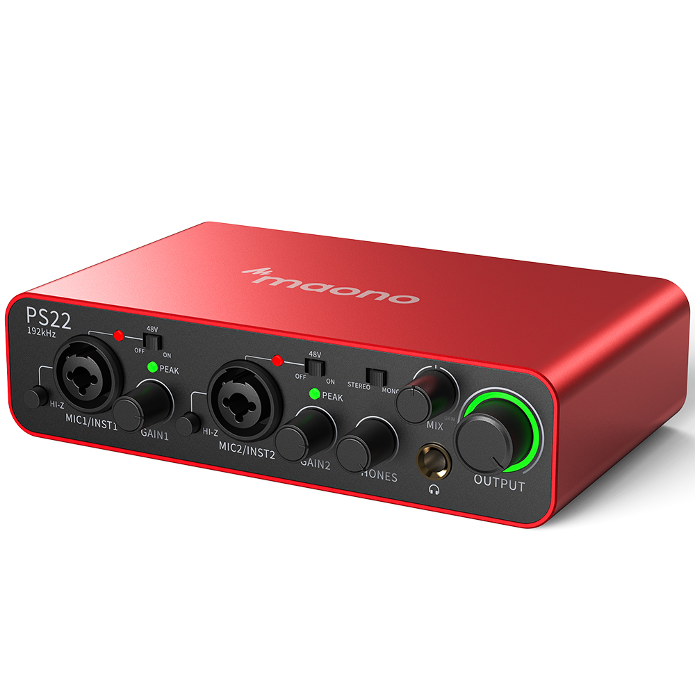 MAONO อินเตอร์เฟซเครื่องเสียง USB PS22สำหรับพีซีที่มี60 DB Pro-Preamp ...