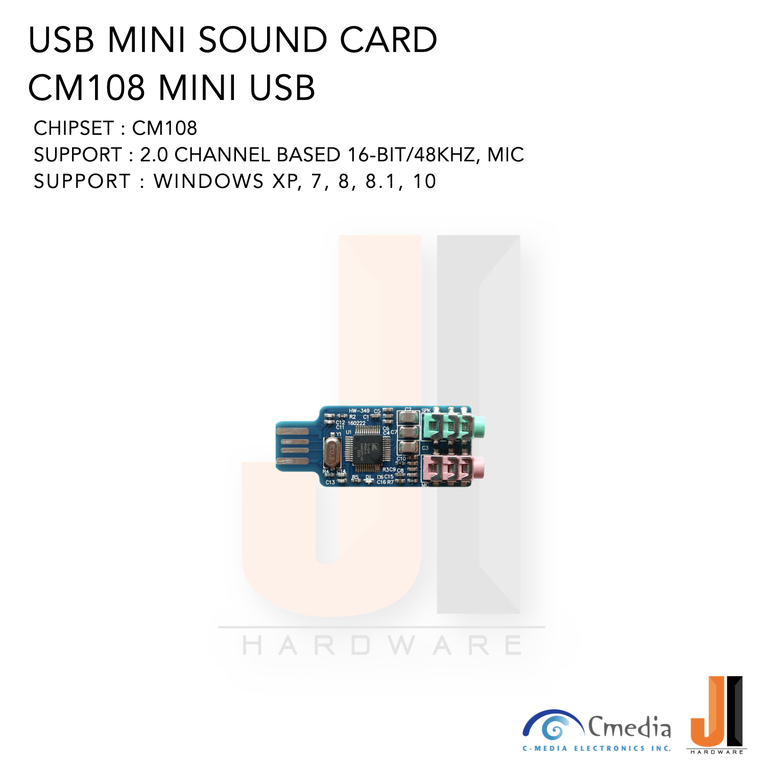 USB Mini Sound Card CM108 Mini 2.0 Channel (สินค้าใหม่ มีการรับประกัน ...