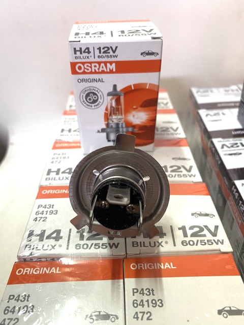 หลอดไฟหน้า OSRAM ขั้วไฟ H4 12v 60 55w และ 12v 100 90w สำหรับ vios yaris vigo commuter jazz city ...