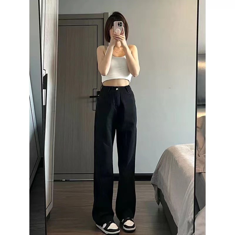 CYGYกางเกงยีนส์ สไตล์เกาหลี ทรงขากระบอกขาไม่บาน สียีนส์อ่อนยีนส์เข้ม ...