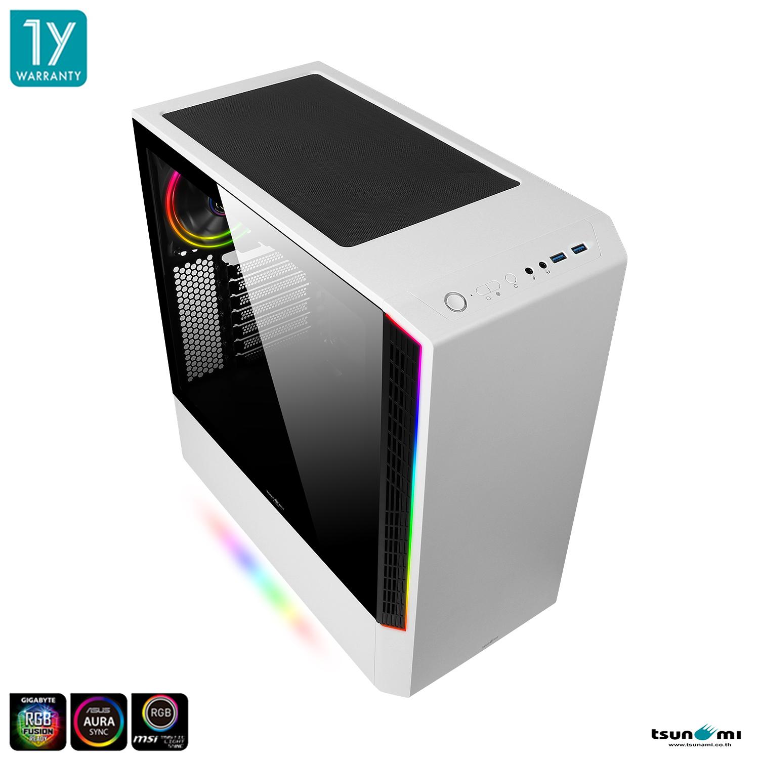 Tsunami ARGB T802 Tempered Glasses ATX Gaming Case - Tsunami - ThaiPick