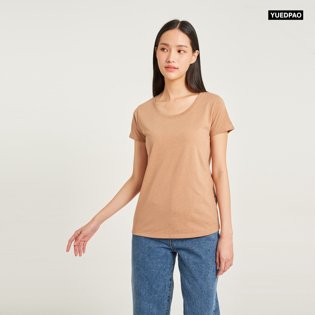 Yuedpao เสื้อยืดผู้หญิงคอกลม ทรงเข้ารูป ไม่ย้วย ไม่หด ไม่ต้องรีด ใส่สบาย basicstyle เสื้อยืดคอ ...