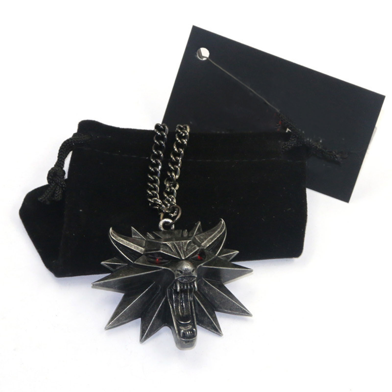The Witcher 3 Wolf Medallion สร้อยคอ Fastness Anti Scratch Viking Wolf ...