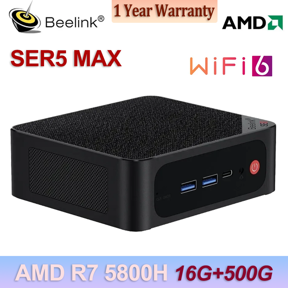 Beelink SER5 MAX MINI PC AMD Ryzen 7 5800H Mini PC Win 11 Pro DDR4 NVME SSD 5560U Beelink Mini ...