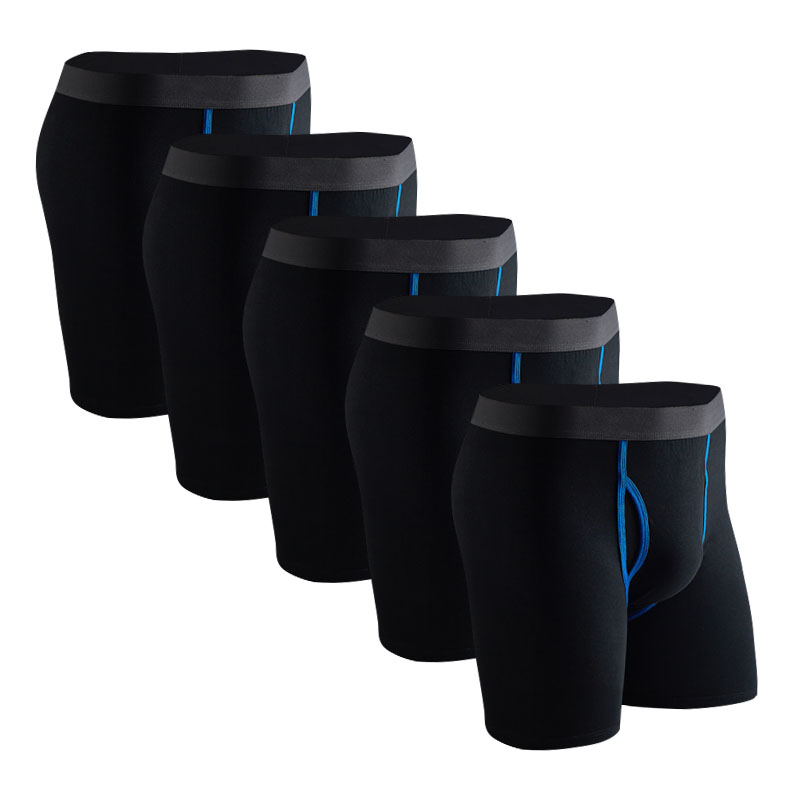 5 PcsLot Long Boxers Men Boxer for Men Cotton Soft Breathable Mens ...