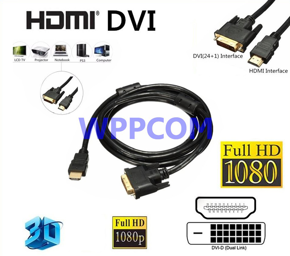 สาย HDMI TO DVI DVI TO VGA DVI 24+1 / 24+5 1.8M / 3M / 5M / 10M - 3WPP - ThaiPick