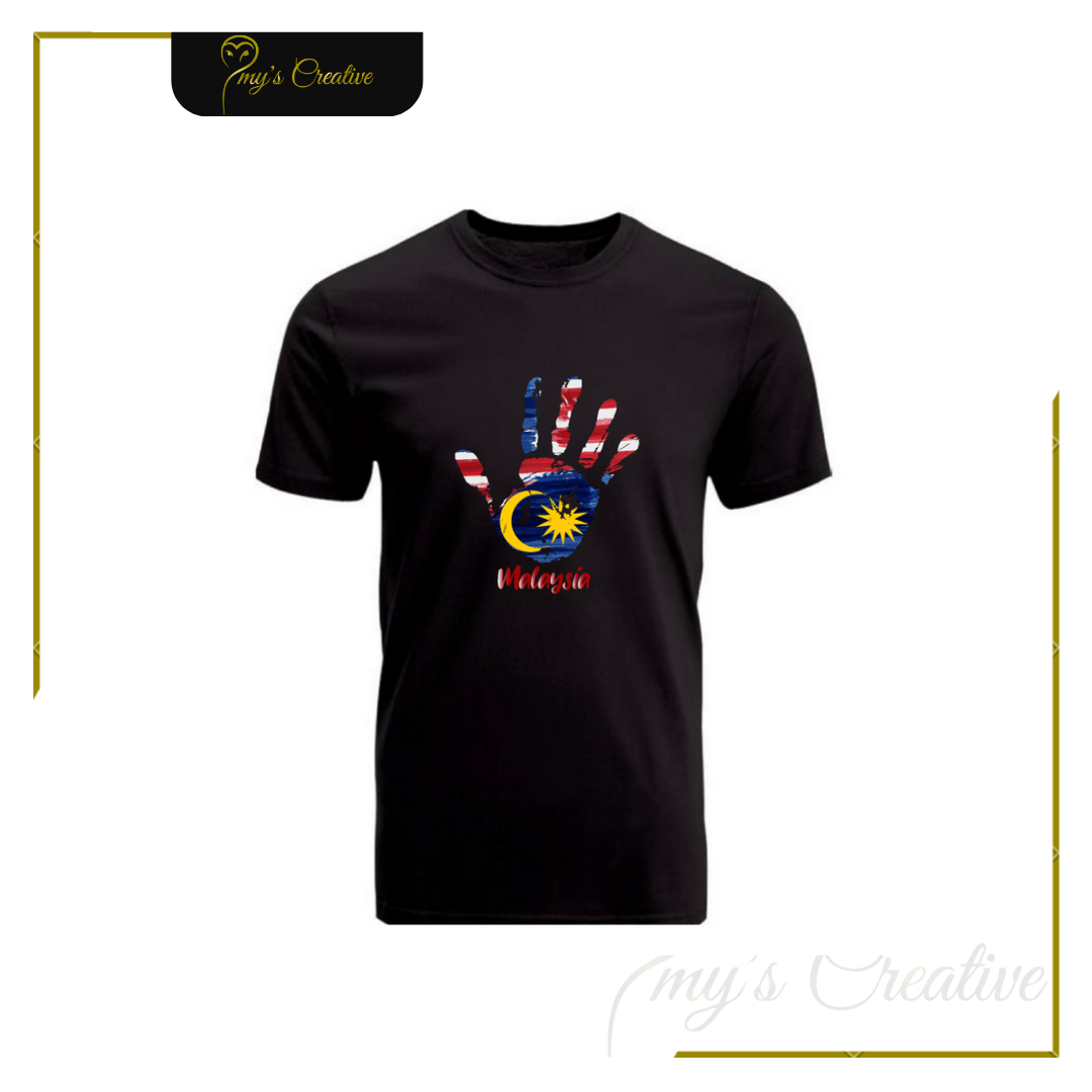 T-Shirt Lightweight Fabric Unisex Handprint Merdeka Malaysia ...